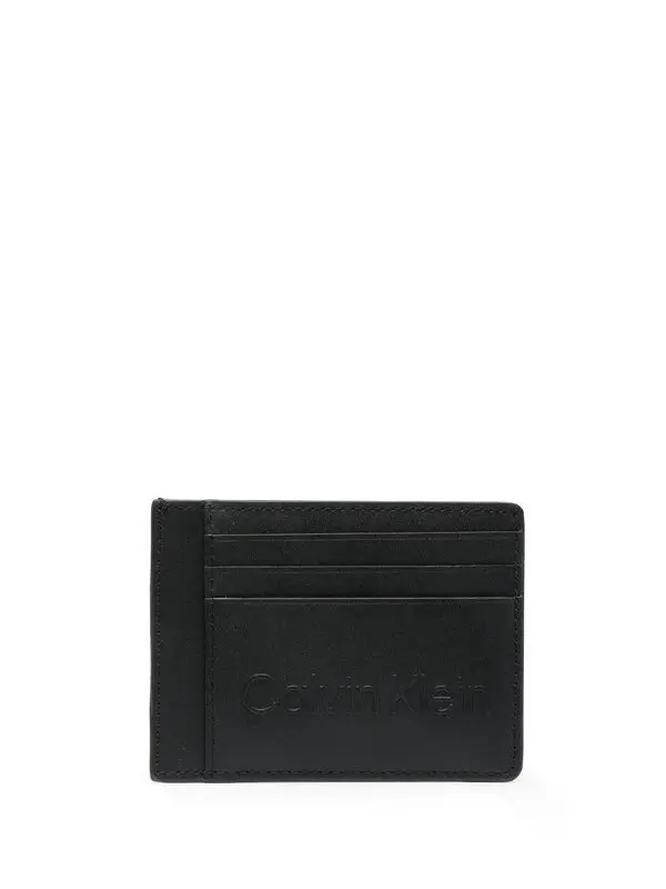 Calvin Klein Logo Embossed Leather Cardholder