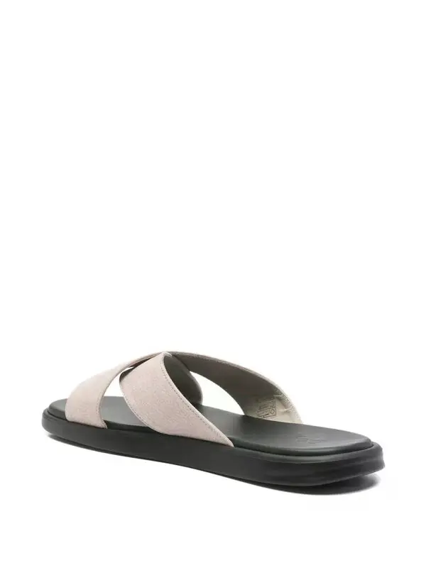 DOUCAL'S Pebbled Crossover Sandals - Neutrals