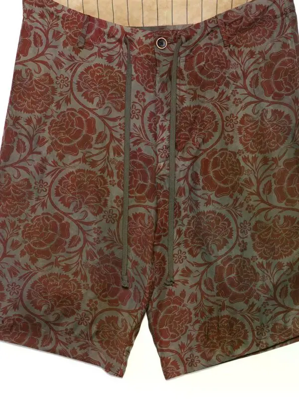 UMA WANG Floral-print Drawstring Shorts - Red