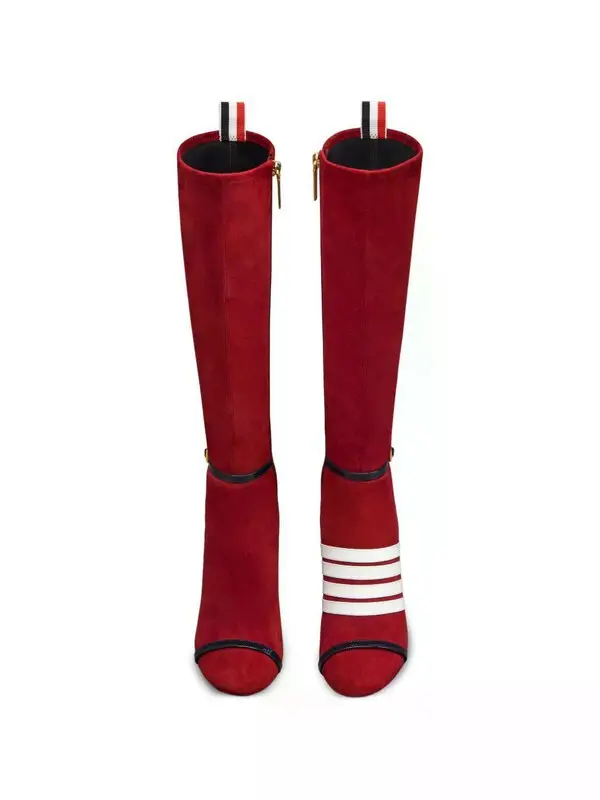 Thom Browne Soft Suede Trompe L’œil 4-bar Sandal Boots 105mm - Red