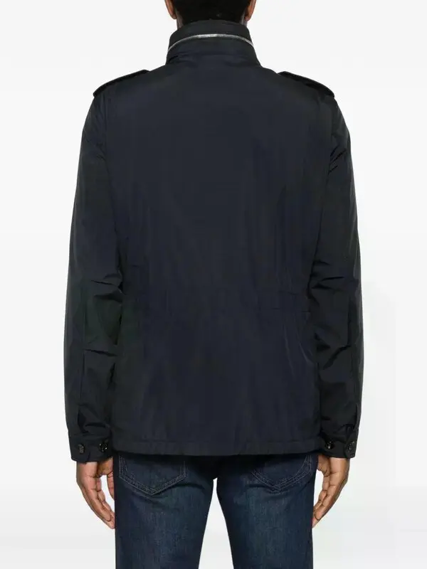MOORER Denver Shoulder-epaulette Jacket - Blue