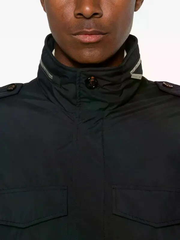 MOORER Denver Shoulder-epaulette Jacket - Blue