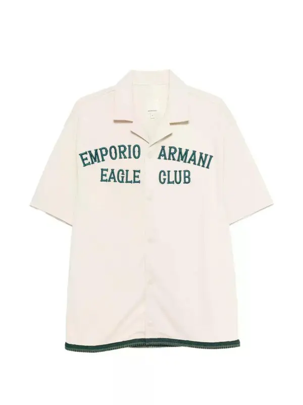 Emporio Armani Logo-embroidered Shirt - Neutrals