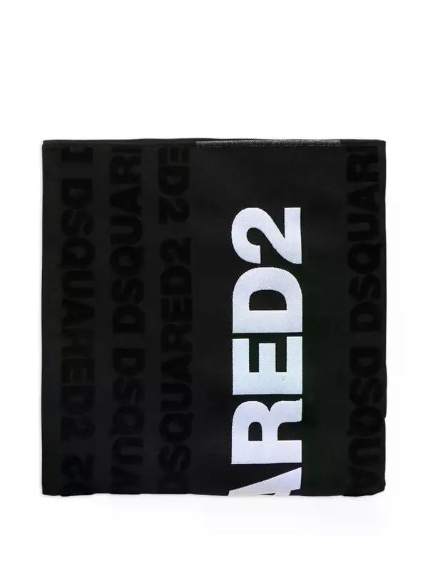 Dsquared2 Logo-jacquard Beach Towel - Black