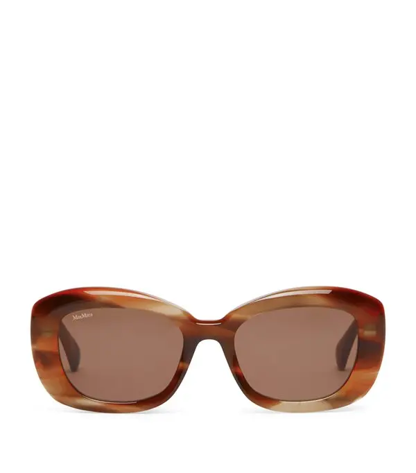 Max Mara Oversized Oval Sunglasses - Red
