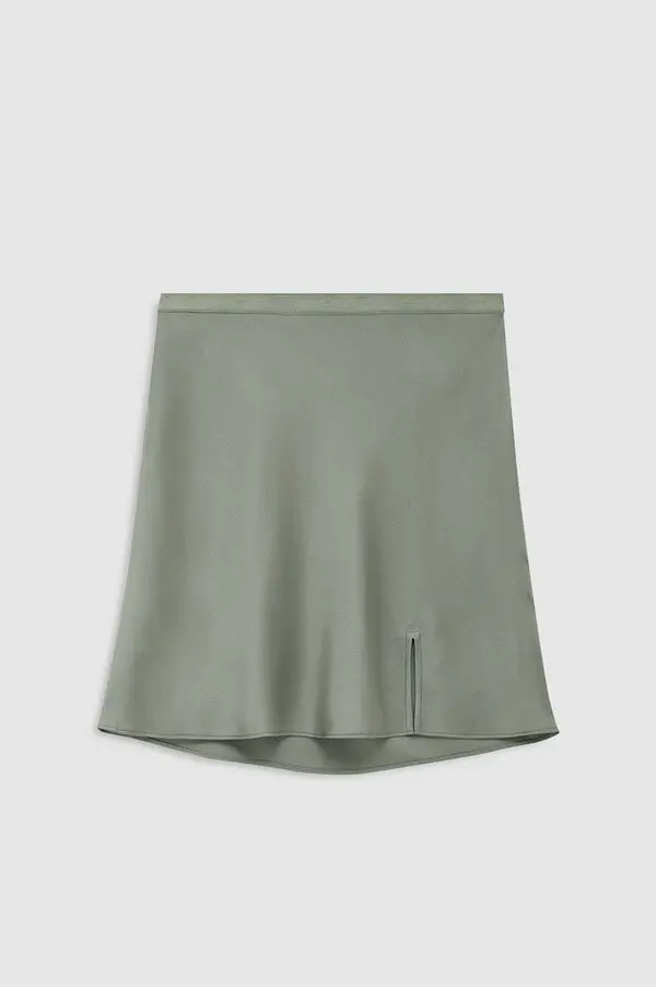 ANINE BING Chrisly Silk Charmeuse Mini Skirt - Sage