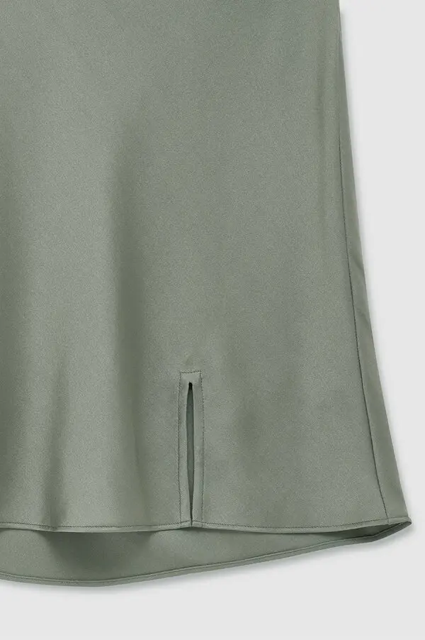 ANINE BING Chrisly Silk Charmeuse Mini Skirt - Sage