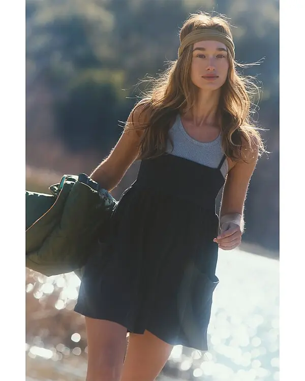 Free People Hot Shot Strappy Romper - Black