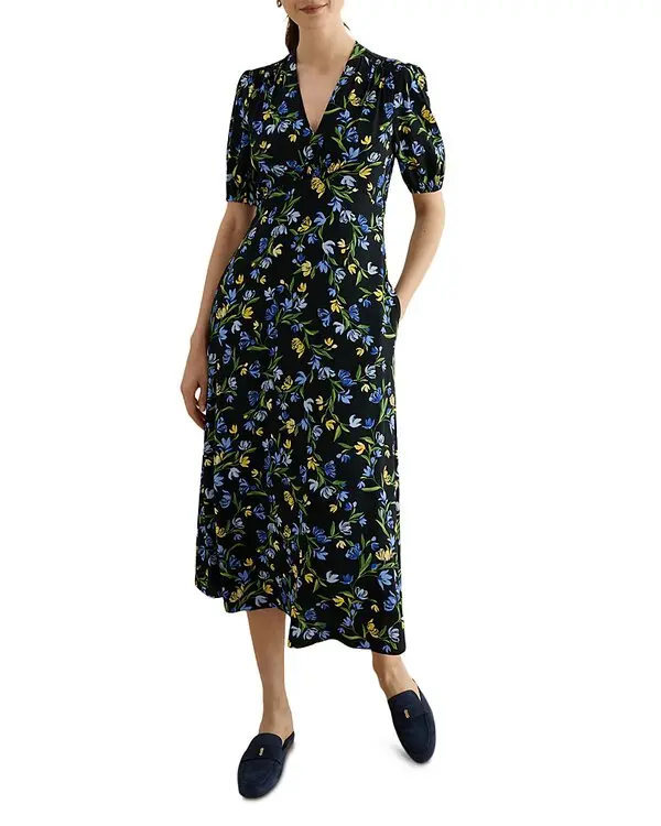 HOBBS LONDON Sidonie Midi Dress - Navy Multi