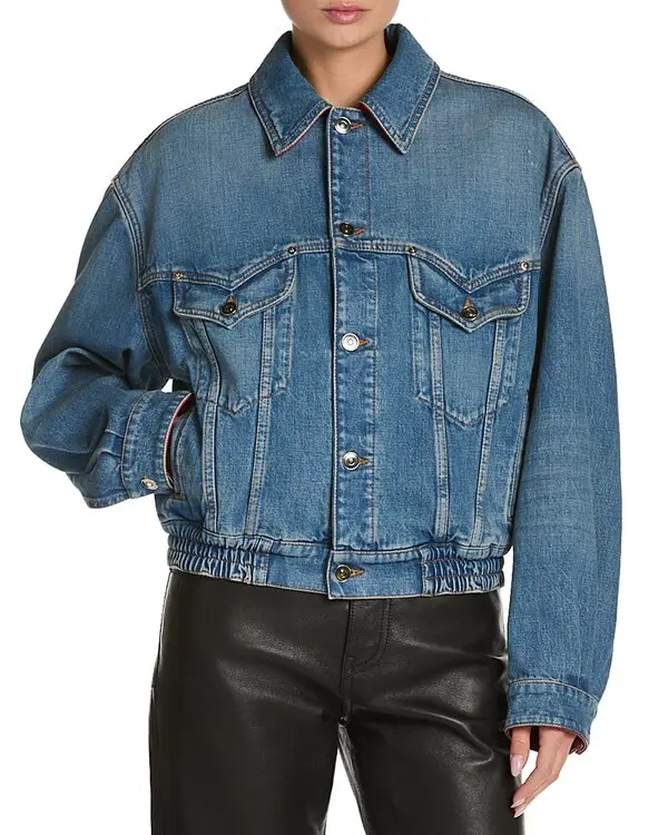 Versace Blouson Denim Jacket - Medium Blue/red