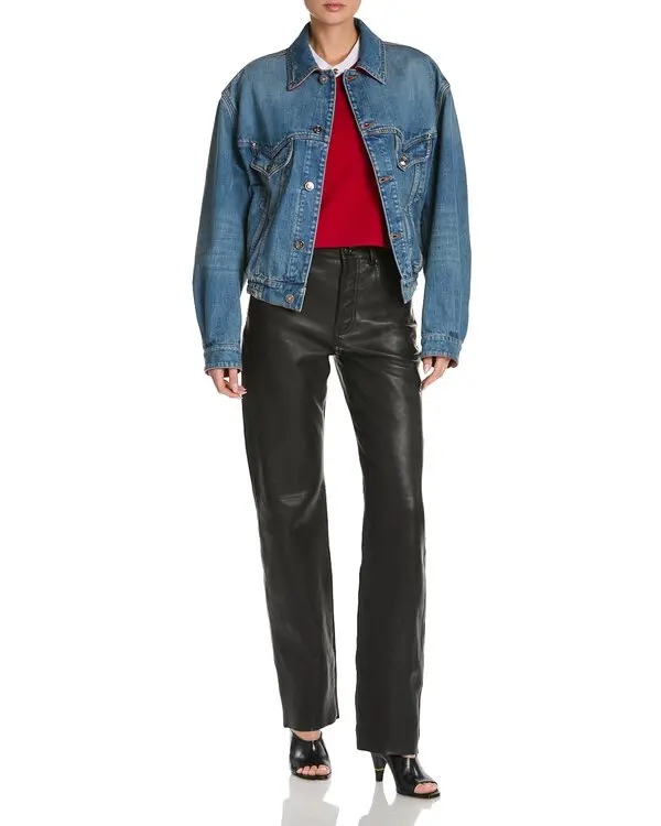 Versace Blouson Denim Jacket - Medium Blue/red