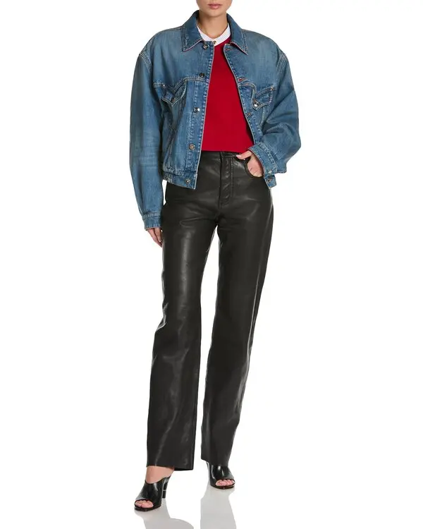 Versace Blouson Denim Jacket - Medium Blue/red