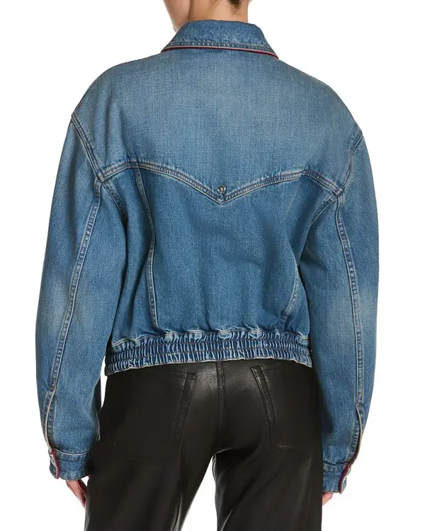Versace Blouson Denim Jacket - Medium Blue/red