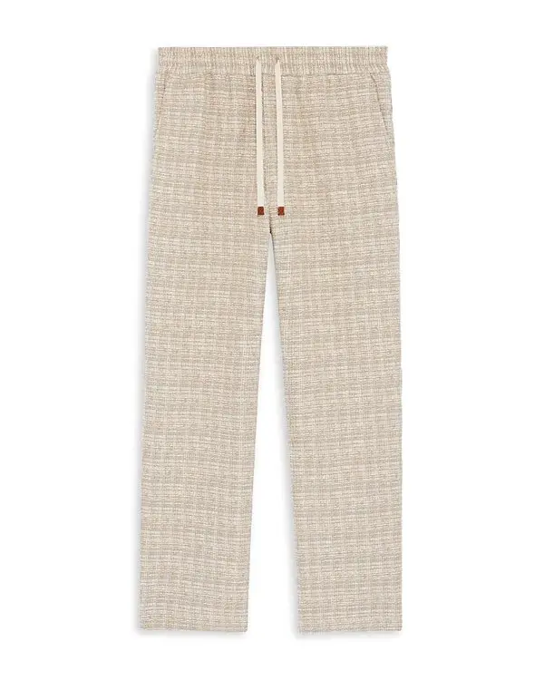Drole De Monsieur Relaxed Fit Tweed Drawstring Pants - Dark Sand