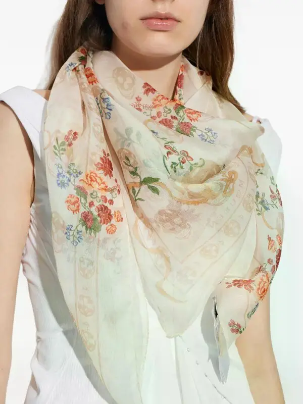 Alexander McQueen Floral-print Skull Scarf