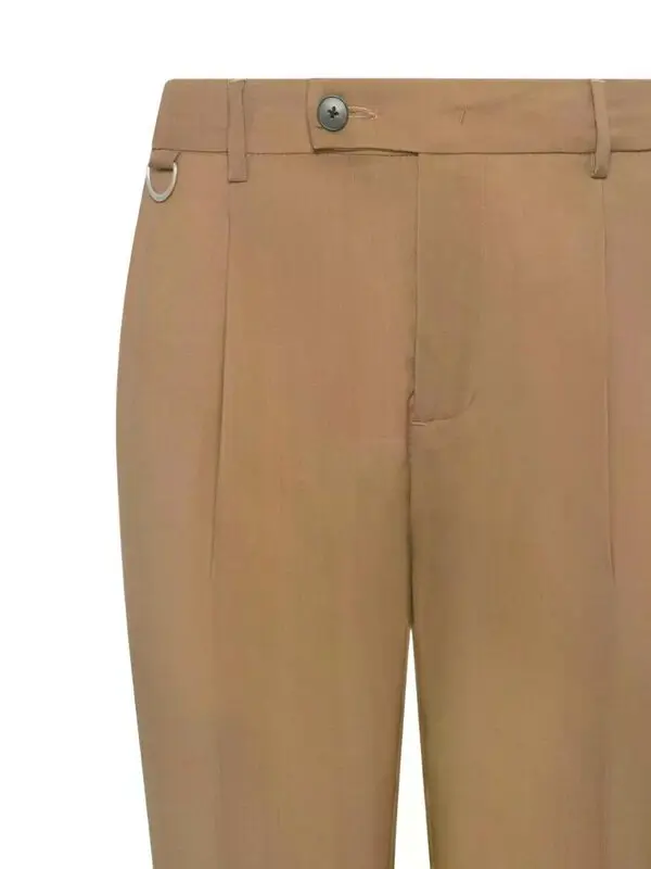 LOW BRAND Pressed-crease Turn-up Trousers