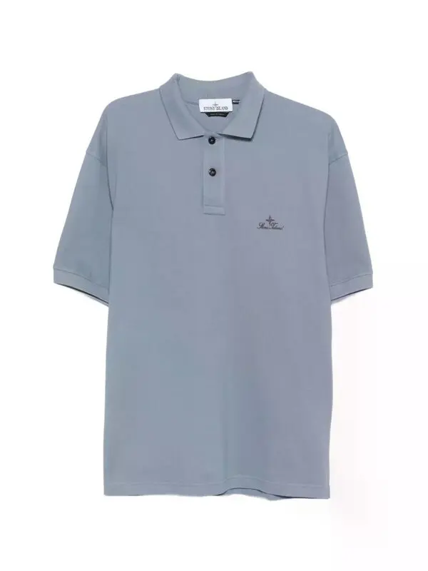 Stone Island Logo-embroidered Polo Shirt - Blue