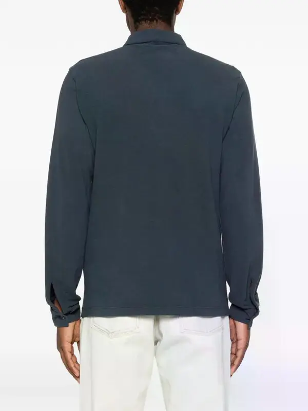 Stone Island Logo-patch Long-sleeve Polo Shirt - Blue