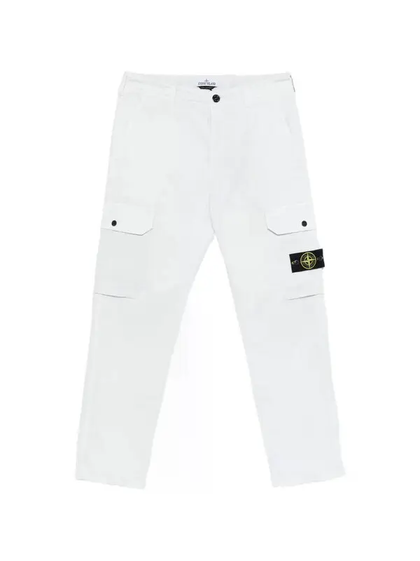 Stone Island Cargo Pants With Logo Patch - Blue