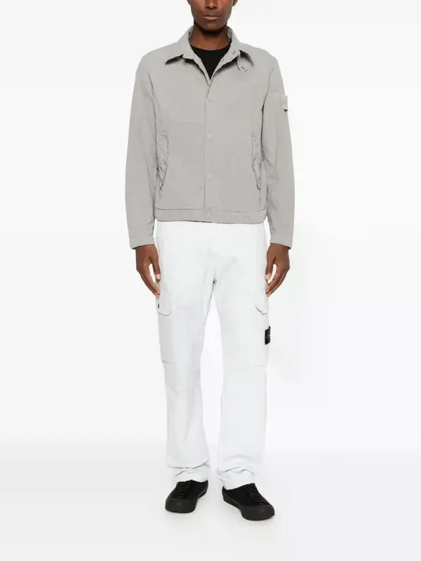Stone Island Cargo Pants With Logo Patch - Blue
