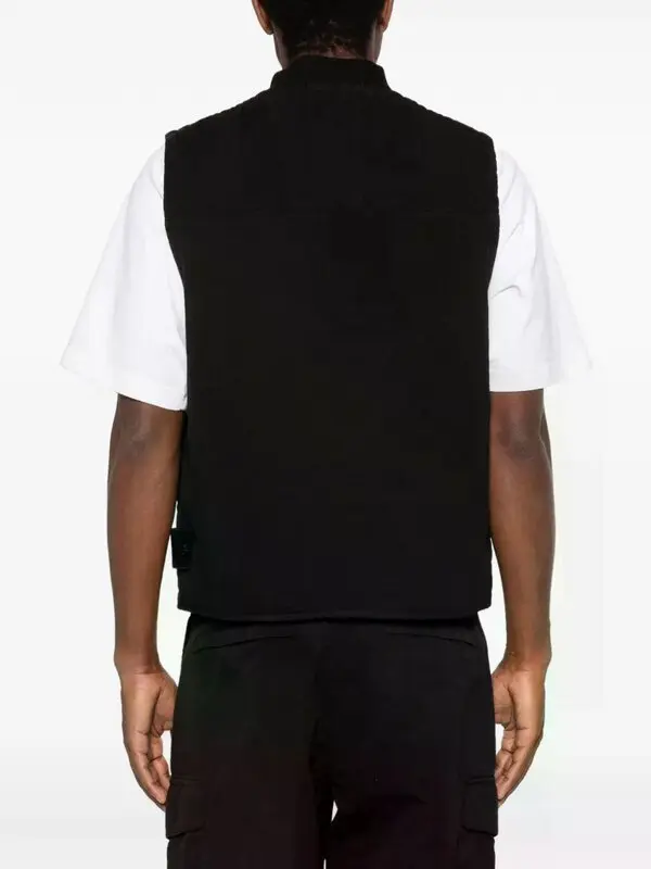 Stone Island Padded Zip-up Gilet - Black