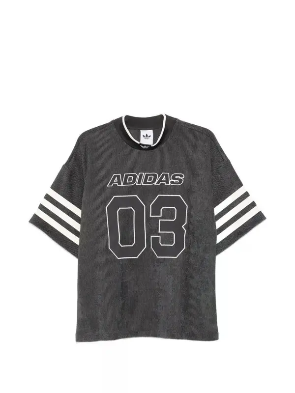 Adidas Ribbed Logo-print T-shirt
