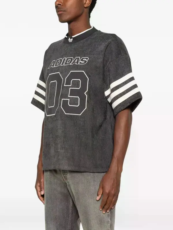 Adidas Ribbed Logo-print T-shirt