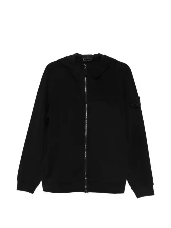 Stone Island Logo-patch Hoodie - Black