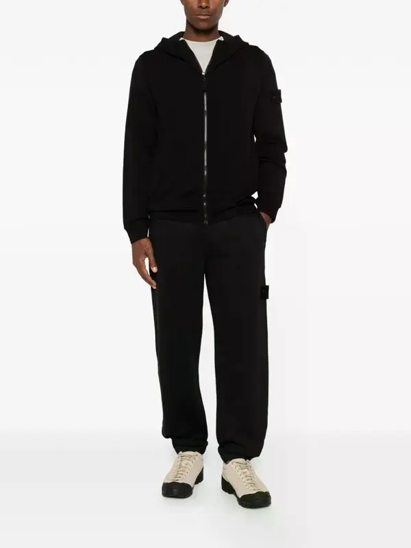 Stone Island Logo-patch Hoodie - Black