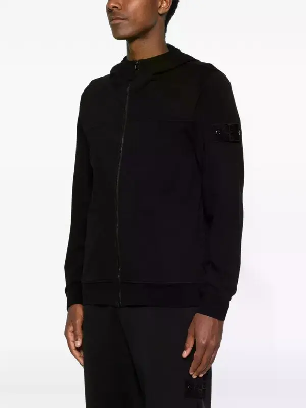 Stone Island Logo-patch Hoodie - Black
