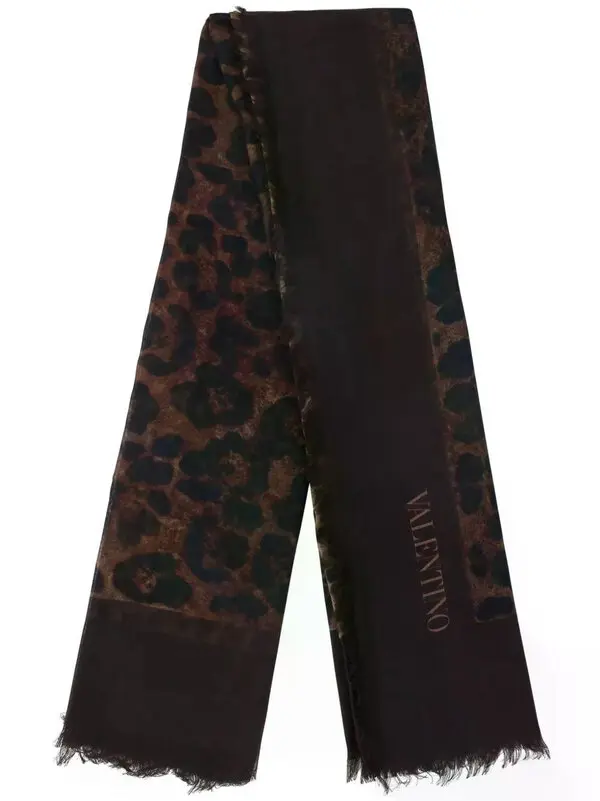 Valentino Garavani Leopard-print Scarf - Brown