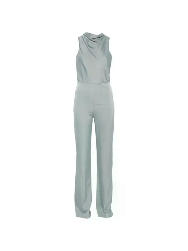 Patrizia Pepe Cut-out Satin Jumpsuit - Grey