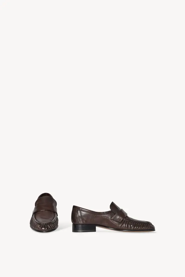 THE ROW Soft Loafer - Deep Brown