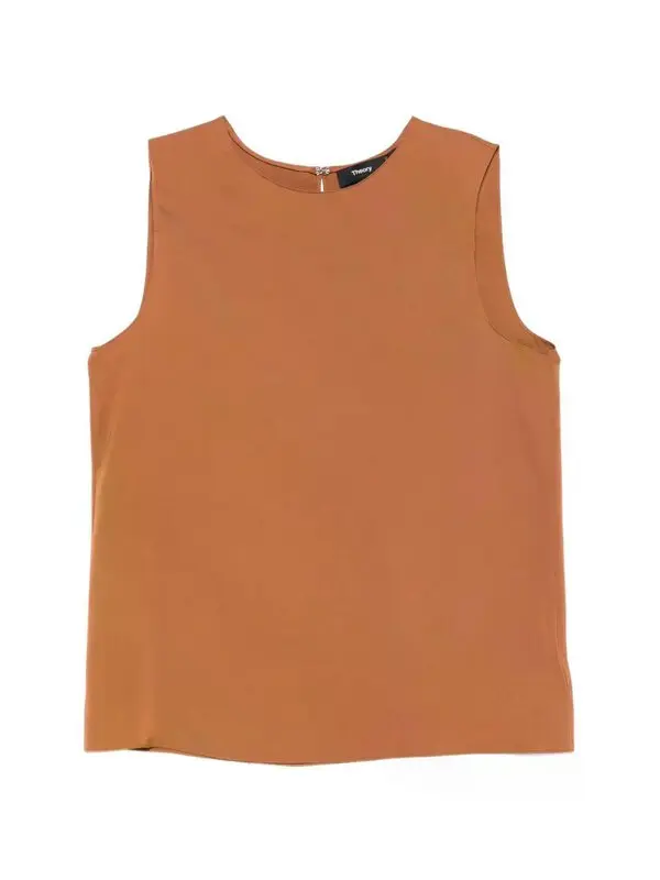 Theory Sleeveless Round-neck Blouse - Brown