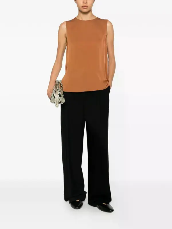 Theory Sleeveless Round-neck Blouse - Brown