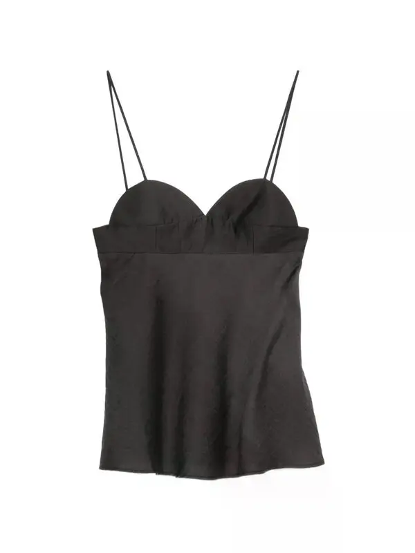 CORDERA Sweetheart Neck Spaghetti-strap Top - Black