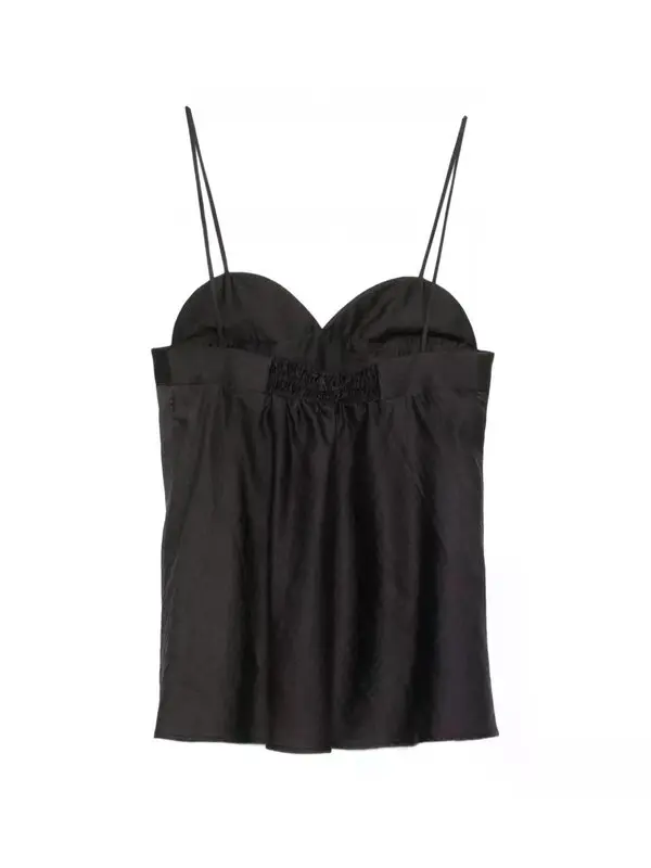 CORDERA Sweetheart Neck Spaghetti-strap Top - Black
