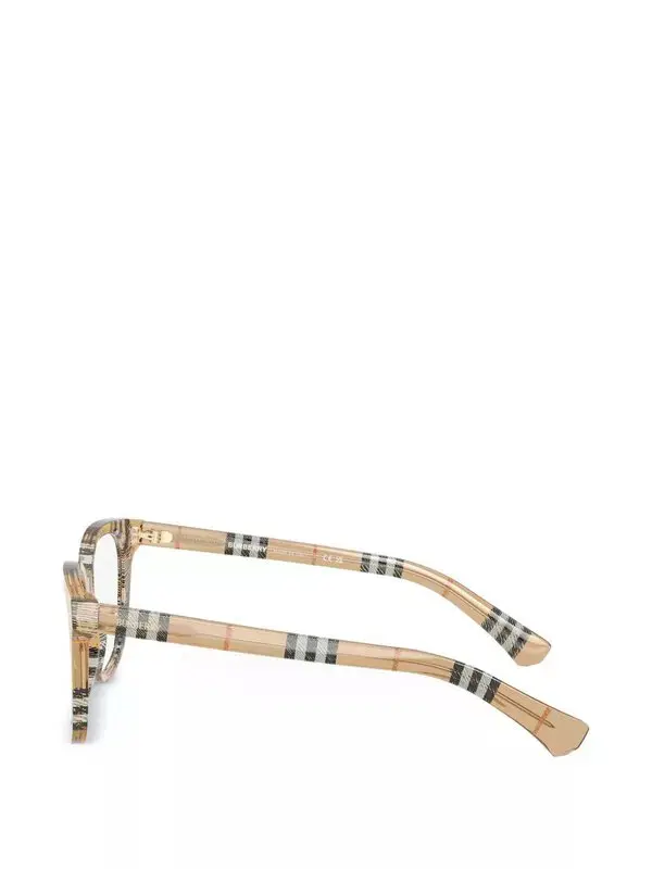 Burberry Check-pattern Square-frame Eyeglasses - Neutrals
