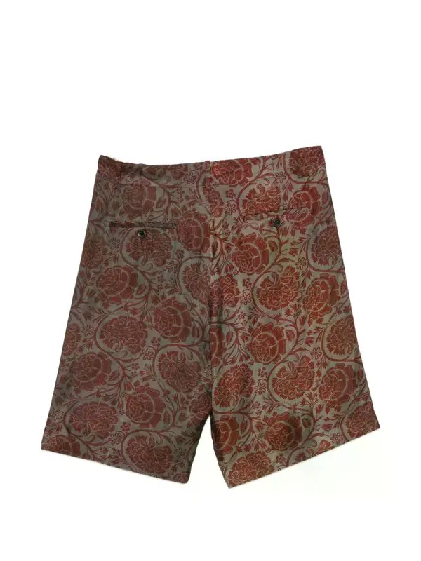 UMA WANG Floral-print Drawstring Shorts - Red