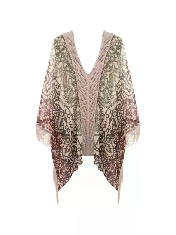 CECILIA PRADO Ava Fringe V-neck Kaftan - Neutrals