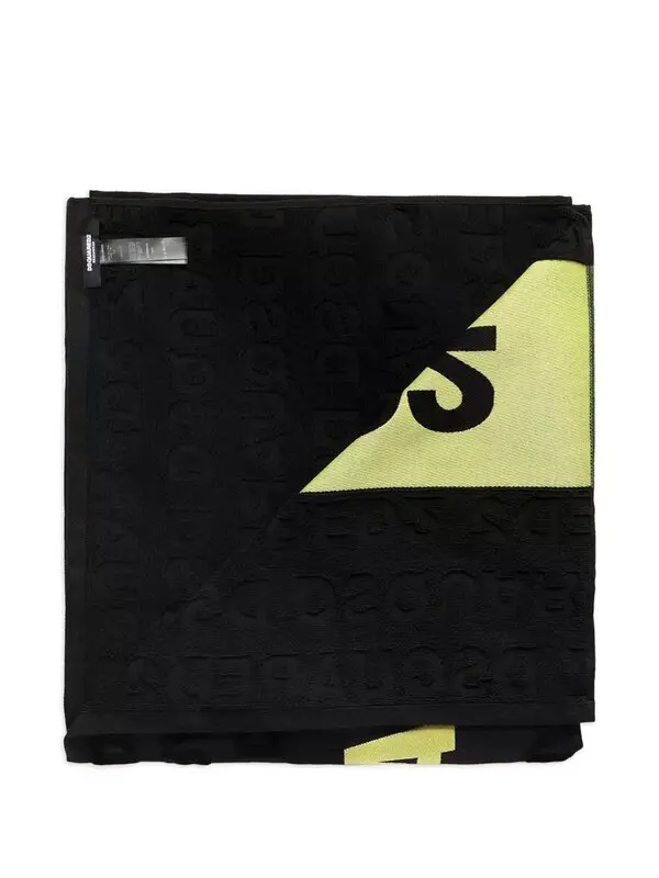 Dsquared2 Logo-jacquard Beach Towel - Black