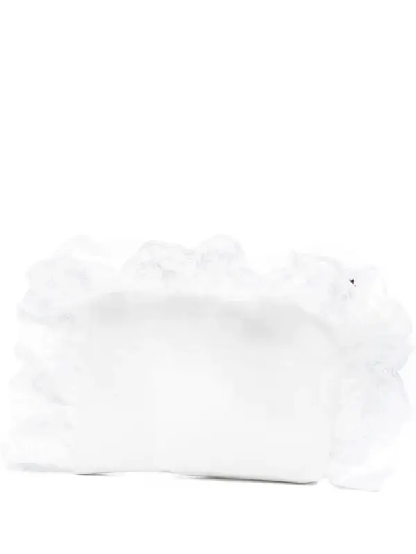 Simone Rocha Broderie-anglaise Ruffled Clutch - White