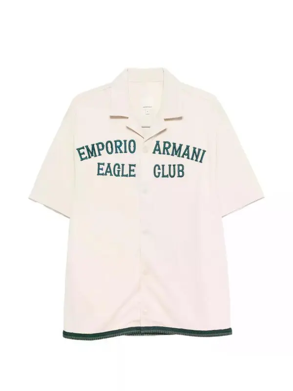 Emporio Armani Logo-embroidered Shirt - Neutrals