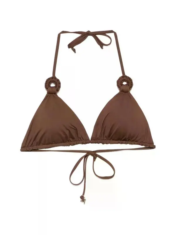 FISICO Ring-detail Triangle Bikini Top - Brown