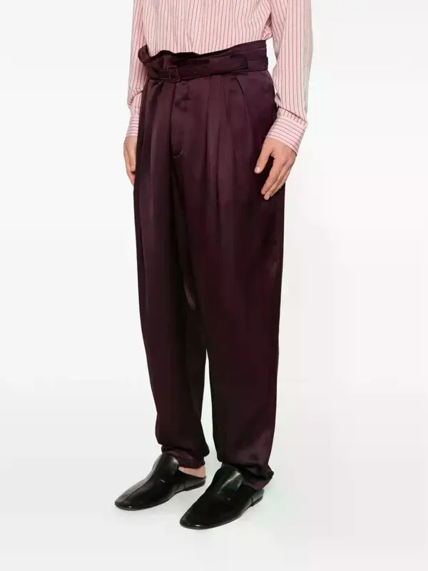 Saint Laurent Pleated Belted Trousers