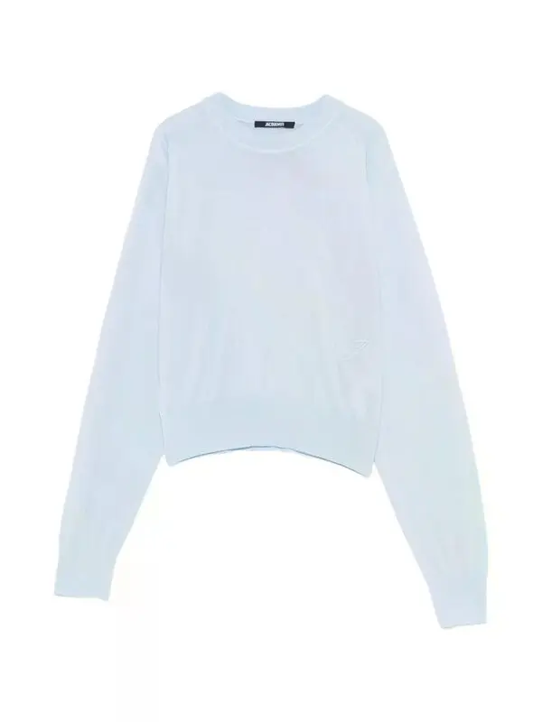 Jacquemus Le Sweater J Logo-embroidered Crew-neck Sweater - Blue