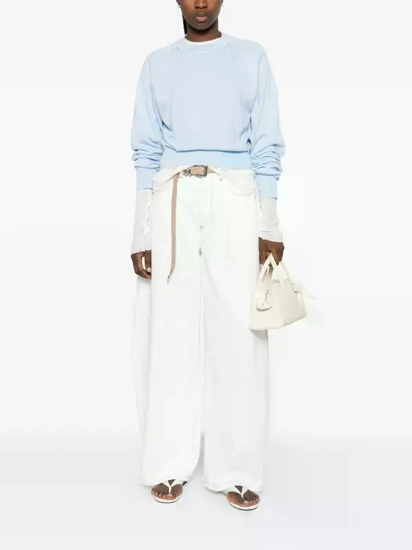 Jacquemus Le Sweater J Logo-embroidered Crew-neck Sweater - Blue