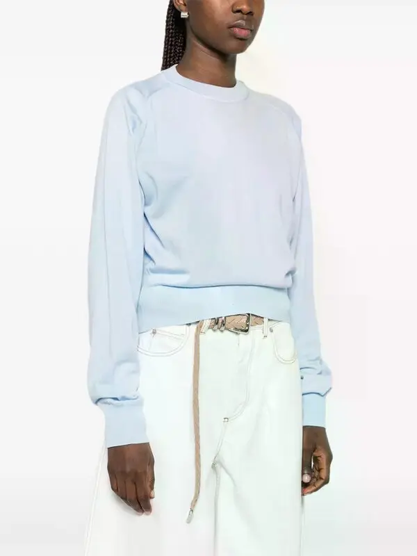 Jacquemus Le Sweater J Logo-embroidered Crew-neck Sweater - Blue