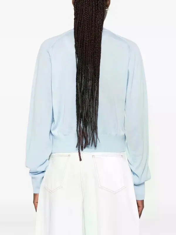 Jacquemus Le Sweater J Logo-embroidered Crew-neck Sweater - Blue