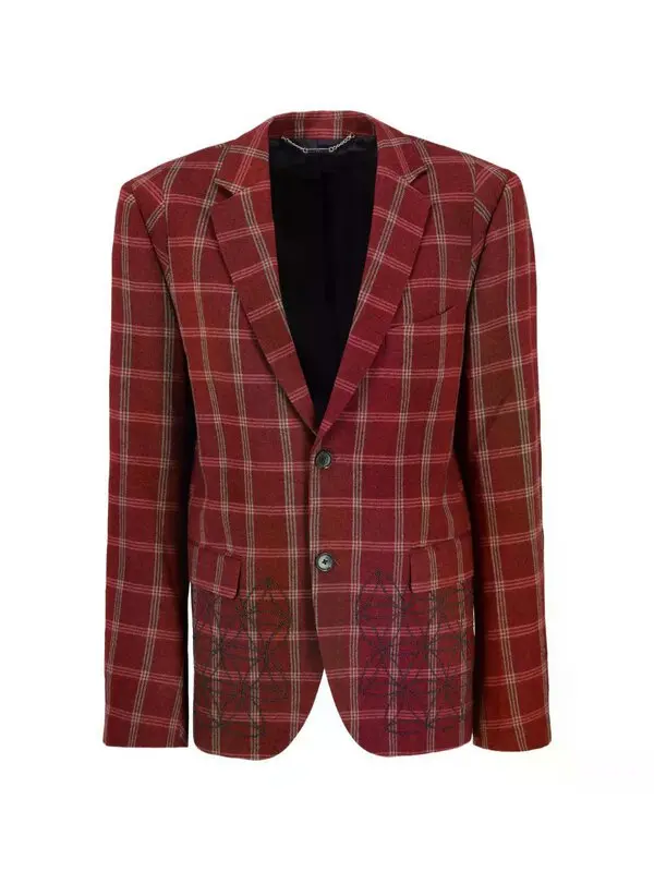 John Richmond Checked Embroidered Blazer